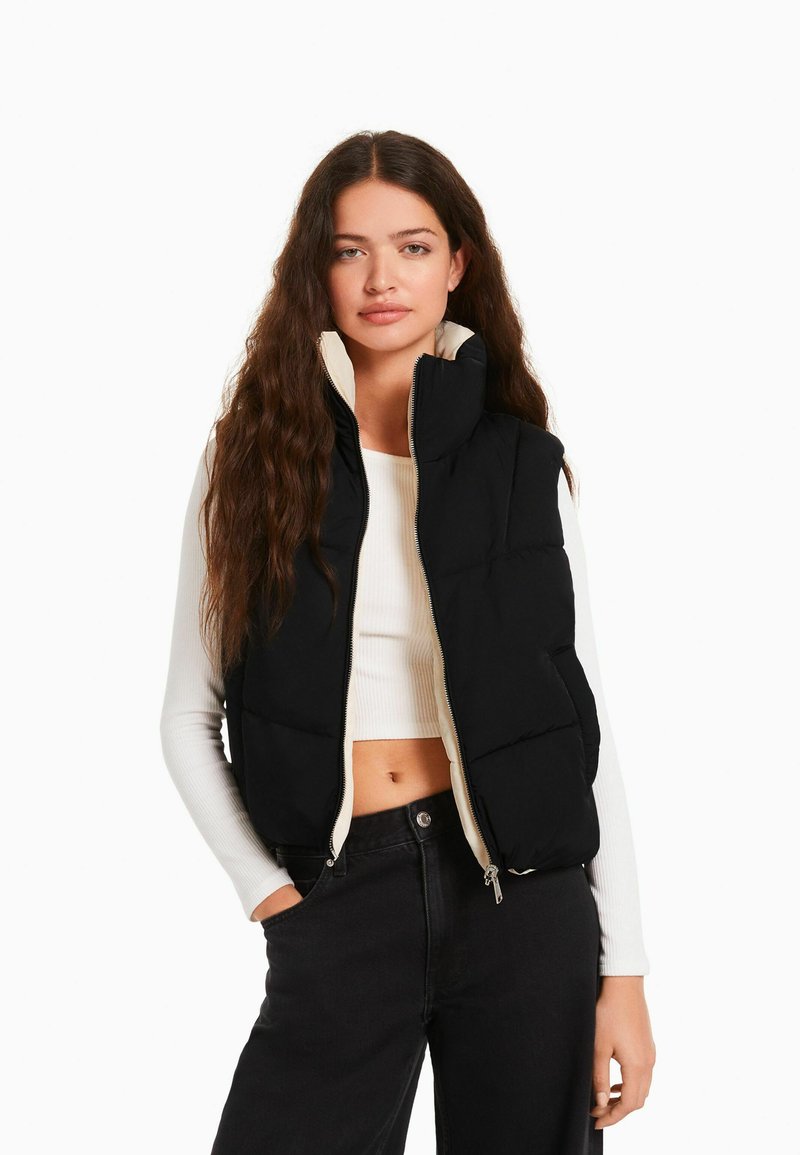 Bershka REVERSIBLE - Veste sans manches - black/noir - ZALANDO.CH