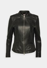 Marc Cain Leather jacket - black - Zalando.co.uk