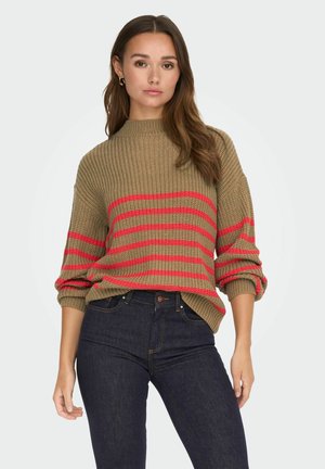 JDY GESTREIFTER - Pullover - eggnog/beige - ZALANDO.FR