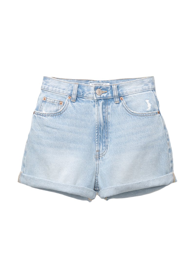 PULL&BEAR TURN-UP - Shorts di jeans - light-blue denim/carta da ...