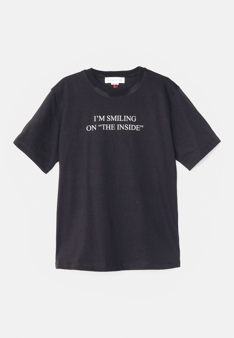 Victoria Beckham SLOGAN TEE - Print T-shirt - black - Zalando.co.uk