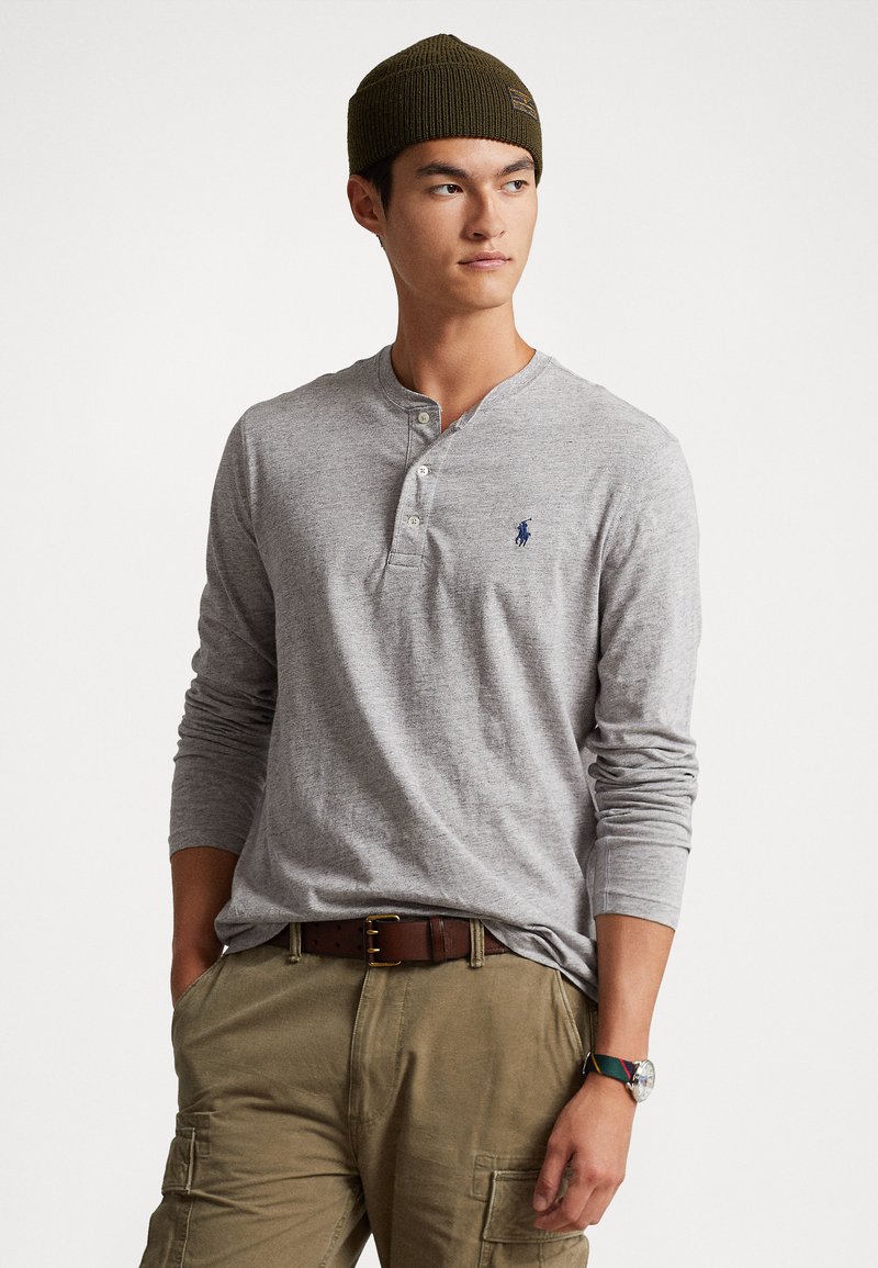 Polo Ralph Lauren SLUB JERSEY HENLEY SHIRT - Long sleeved top - dark ...