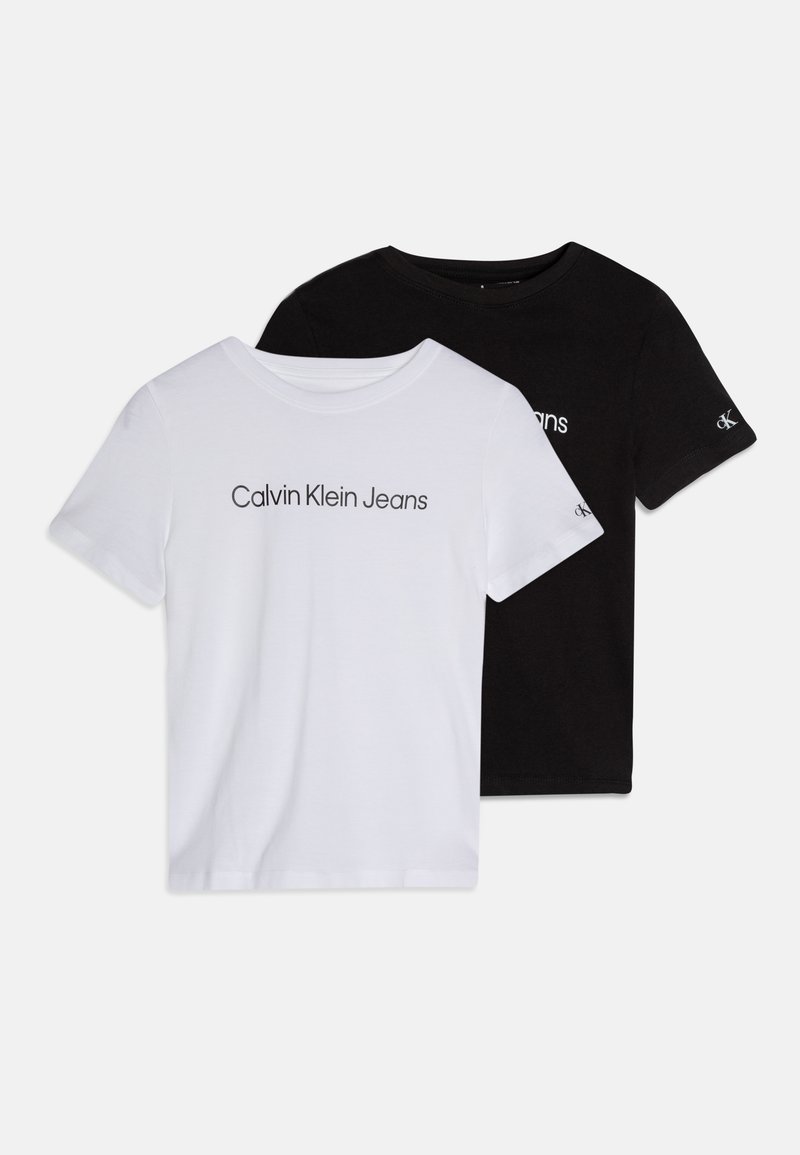 Calvin Klein Jeans Logo 2 Pack T Shirt Basic Black White Schwarz