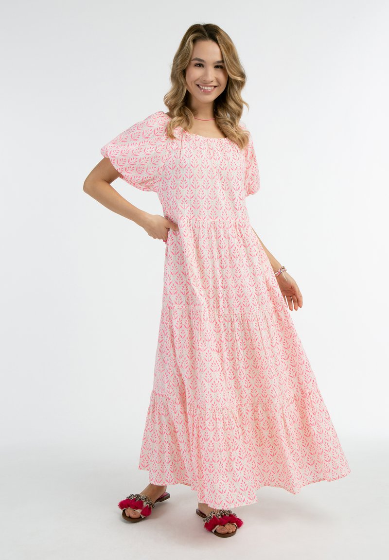 IZIA KURZARM - Robe longue - neon pink/rose fluo - ZALANDO.FR