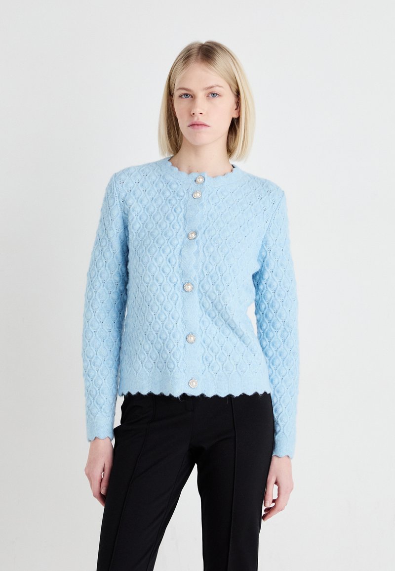 YAS YASBUBBLE CARDIGAN - Cardigan - clear sky/lyseblå - Zalando.no