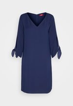 Esprit Collection MATT SHINY BOW DRESS - Denní šaty - dark blue/tmavě ...