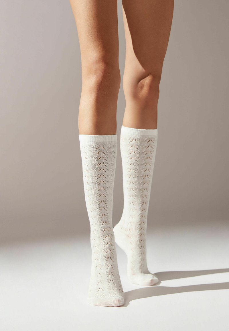 Calzedonia Knee high socks - braun cream/off-white - Zalando.ie