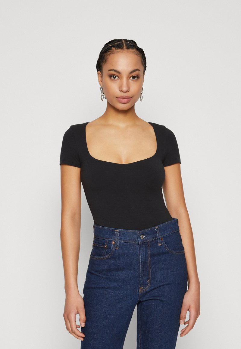 Abercrombie & Fitch SWEETHEART - Basic T-shirt - black beauty/black - Zalando.ie