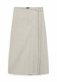 Massimo Dutti HIGH-WAIST - Wrap skirt - stone - Zalando