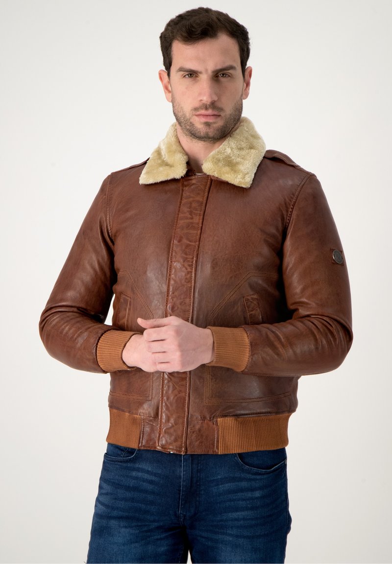 Urban 5884 CHARLES - Lederjacke - dark cognac/braun - Zalando.at