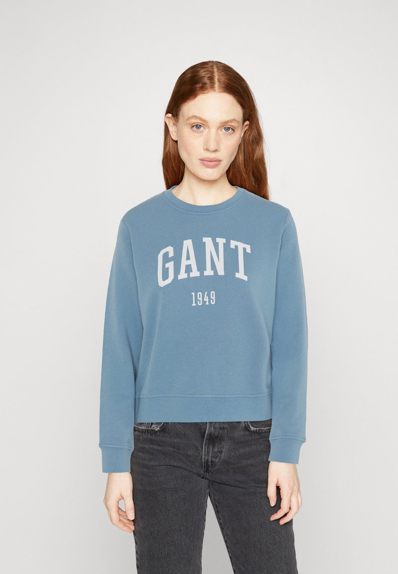 GANT LOGO C-NECK - Sweatshirt - gentle blue/bleu clair - ZALANDO.FR