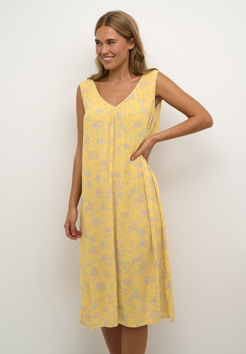 Kaffe ALINA LOKIA - Hverdagskjole - ochre petit fleur print/gul ...