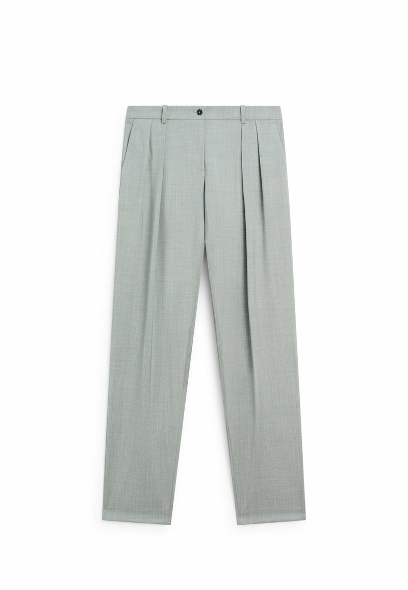 Massimo Dutti FLOWING WITH DARTS - Trousers - light grey - Zalando.co.uk