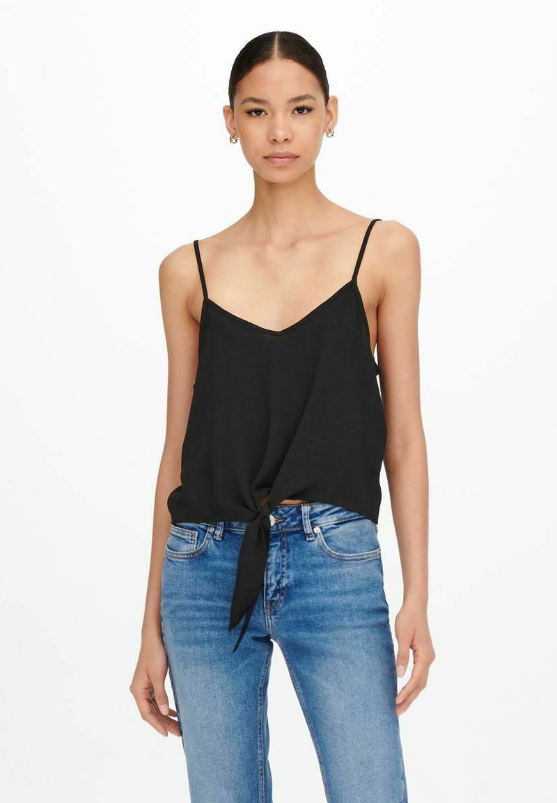 ONLY OBERTEIL GEKNOTETES - Top - black/negro - Zalando.es