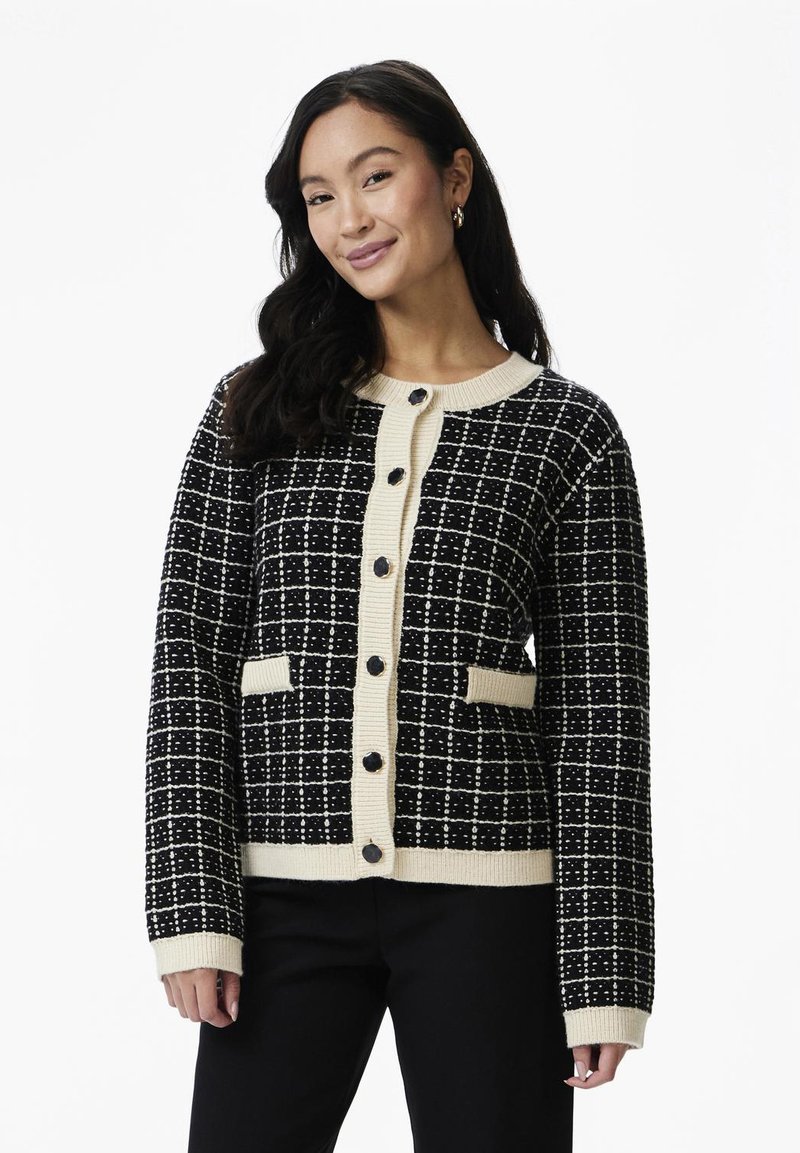 YAS YASLIVIA SHORT CARDIGAN - Cardigan - black/birch/black - Zalando.ie