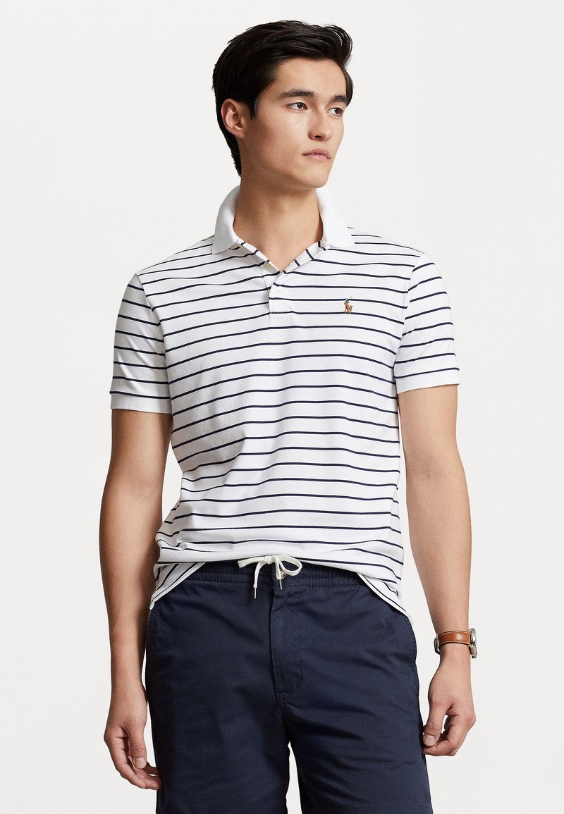 Polo Ralph Lauren SHORT SLEEVE - Polo shirt - white/refined navy/white - Zalando.co.uk