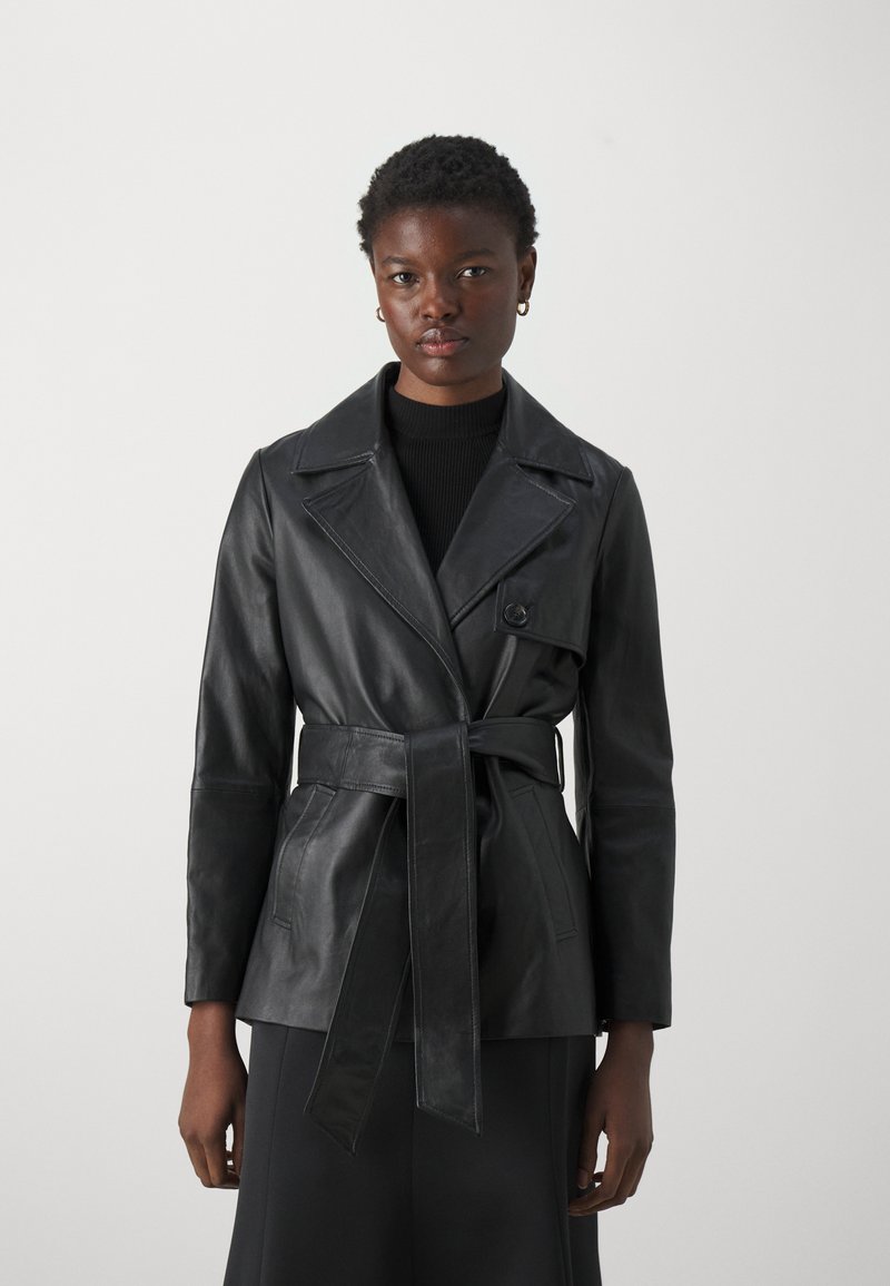 Marella GARBATA - Leather jacket - black - Zalando