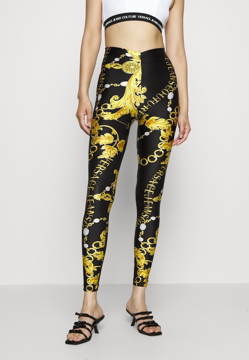 Versace Jeans Couture LYCRA CHAIN - Leggings - Pantaloni - black/gold ...