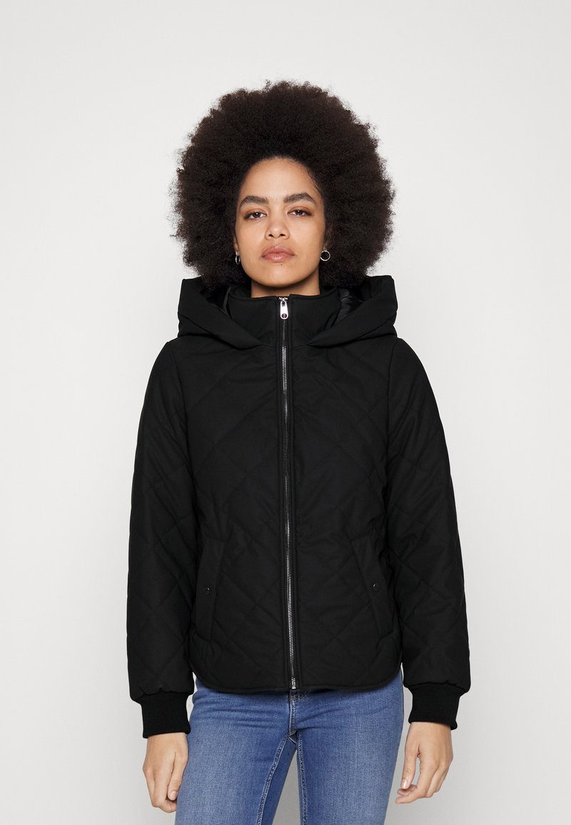 Vero Moda VMGRETAHOOD SHORT COATED JACKET - Bomber Jacket - black ...