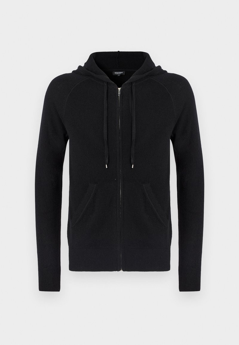 Ron Dorff ZIPPED HOODIE SWEATER - Strickjacke - black/schwarz - Zalando.ch