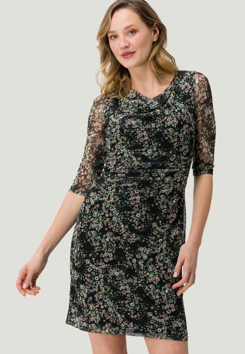 zero MIT BLUMENDRUCK - Shift dress - blackgreen/black - Zalando.de