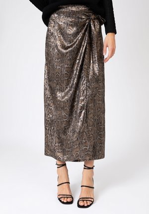 AN'GE WITH FRINGE JOSSIE - Jupe trapèze - noir - ZALANDO.FR