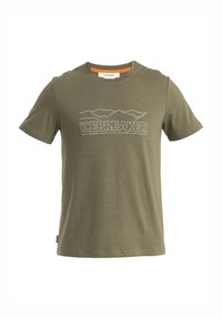 icebreaker MERINO CENTRAL CLASSIC - T-Shirt print - OLIVE/khaki - Zalando