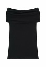 Massimo Dutti OFF-THE-SHOULDER - T-shirt basic - black/nero - Zalando.it