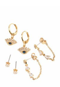 Lovisa PLATED CUBIC ZIRCONIA EVIL EYE STACK PACK 3 - Boucles d'oreilles - gold/doré - ZALANDO.FR