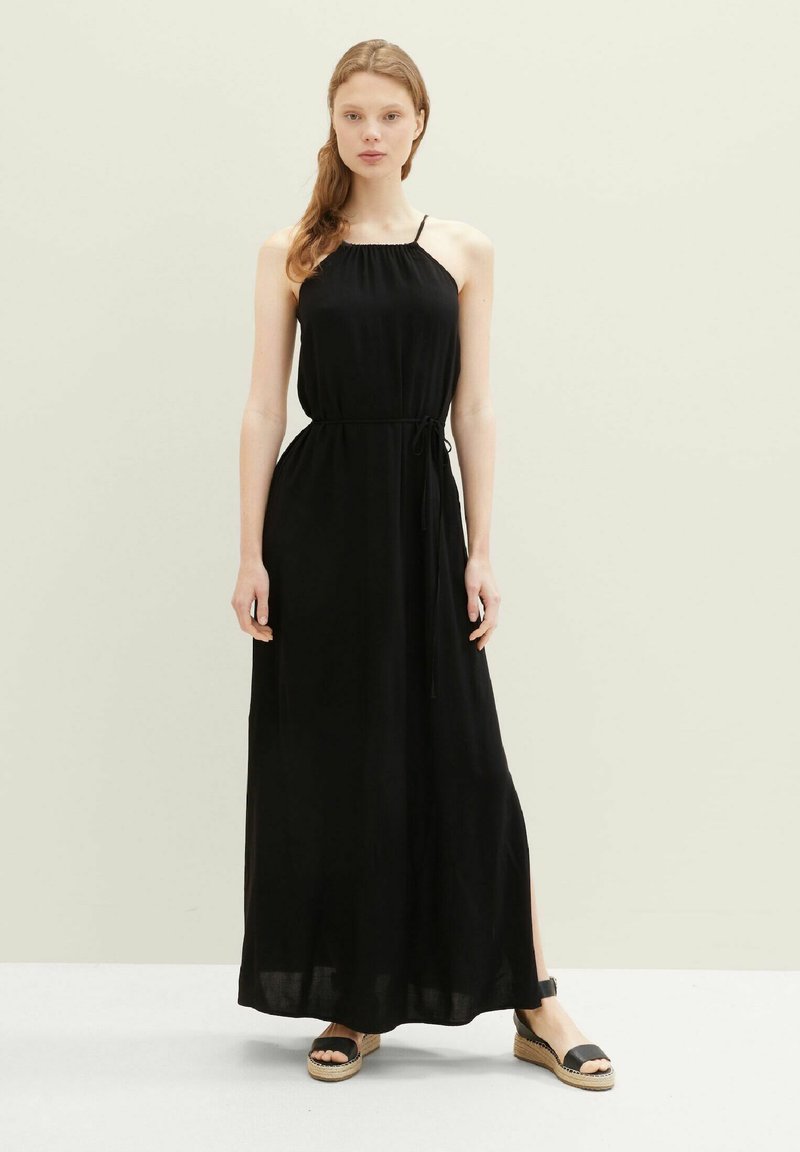 TOM TAILOR DENIM AMERICAN NECKLINE MAXI DRESS - Maxikleid - deep black ...