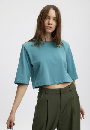 Gestuz JORY CROPPED TEE - T-Shirt basic - fudge/bordeaux - Zalando.ch