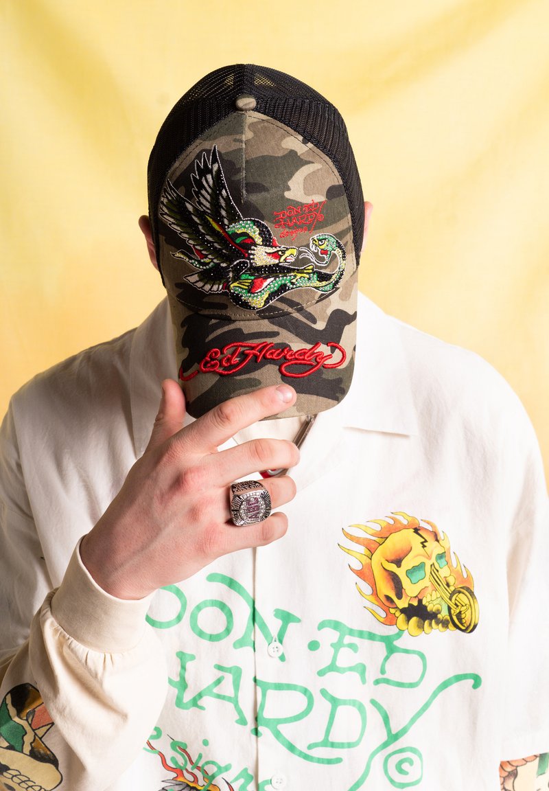 Ed Hardy EAGLE-SNAKE TWILL - Caps - camo black/sort - Zalando.dk