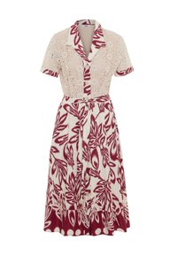 adL GARNISHED PRINTED - Shirt dress - patterned vanilla/mottled beige ...