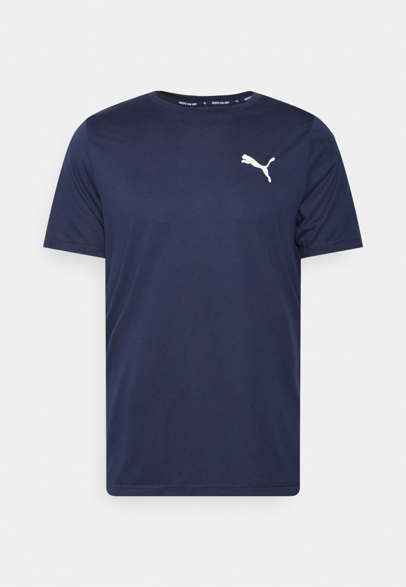 Puma ACTIVE SMALL LOGO TEE - Basic T-shirt - peacoat/dark blue - Zalando.ie