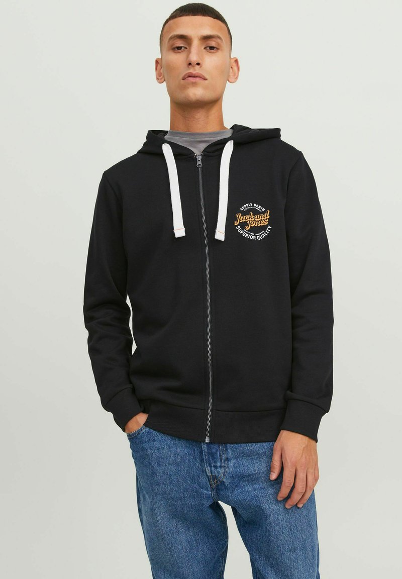 Jack & Jones MIT REISSVERSCHLUSS - Sweatjakke - black/sort - Zalando.dk