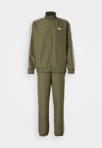 adidas Sportswear BASIC TRACKSUIT - Tracksuit - olive strata/olive ...