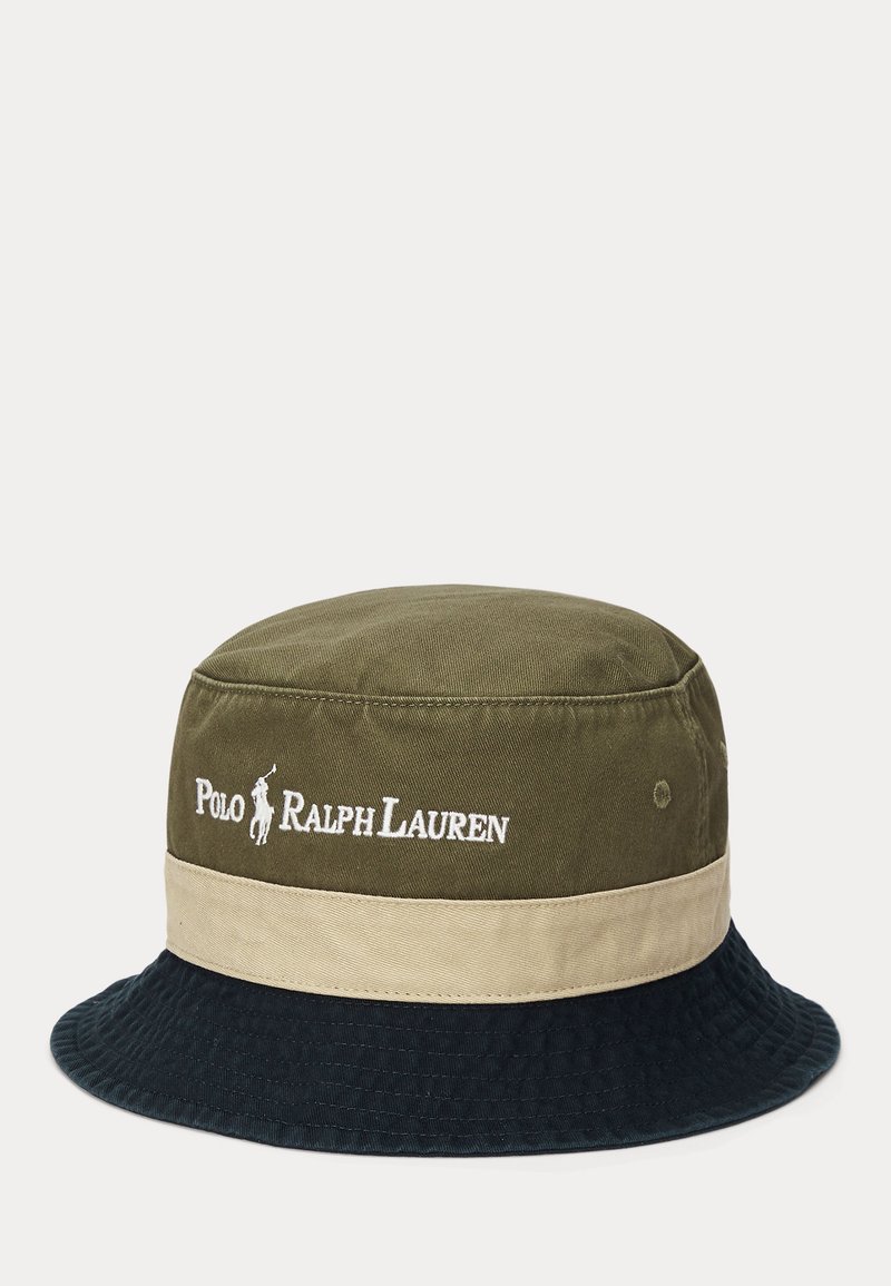 Polo Ralph Lauren COLOUR BLOCKED TWILL BUCKET HAT - Hat - canopy olive ...