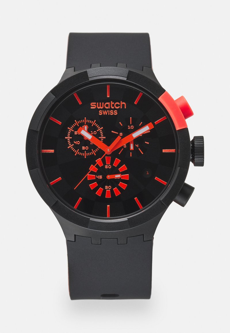 Swatch RACING PASSION - Chronograph watch - black/red/black - Zalando.co.uk