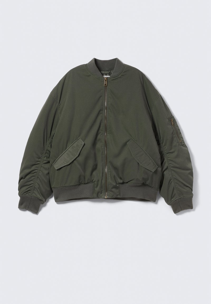 Weekday OVERSIZED - Bomber Jacket - washed khaki/khaki - Zalando.co.uk