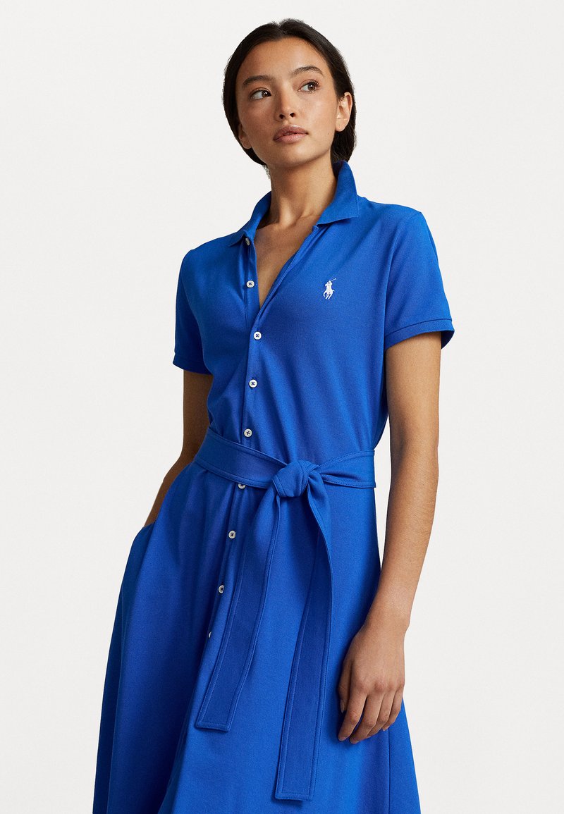 Polo Ralph Lauren SHORT SLEEVE DAY DRESS - Shirt dress - heritage blue/blue - Zalando.co.uk