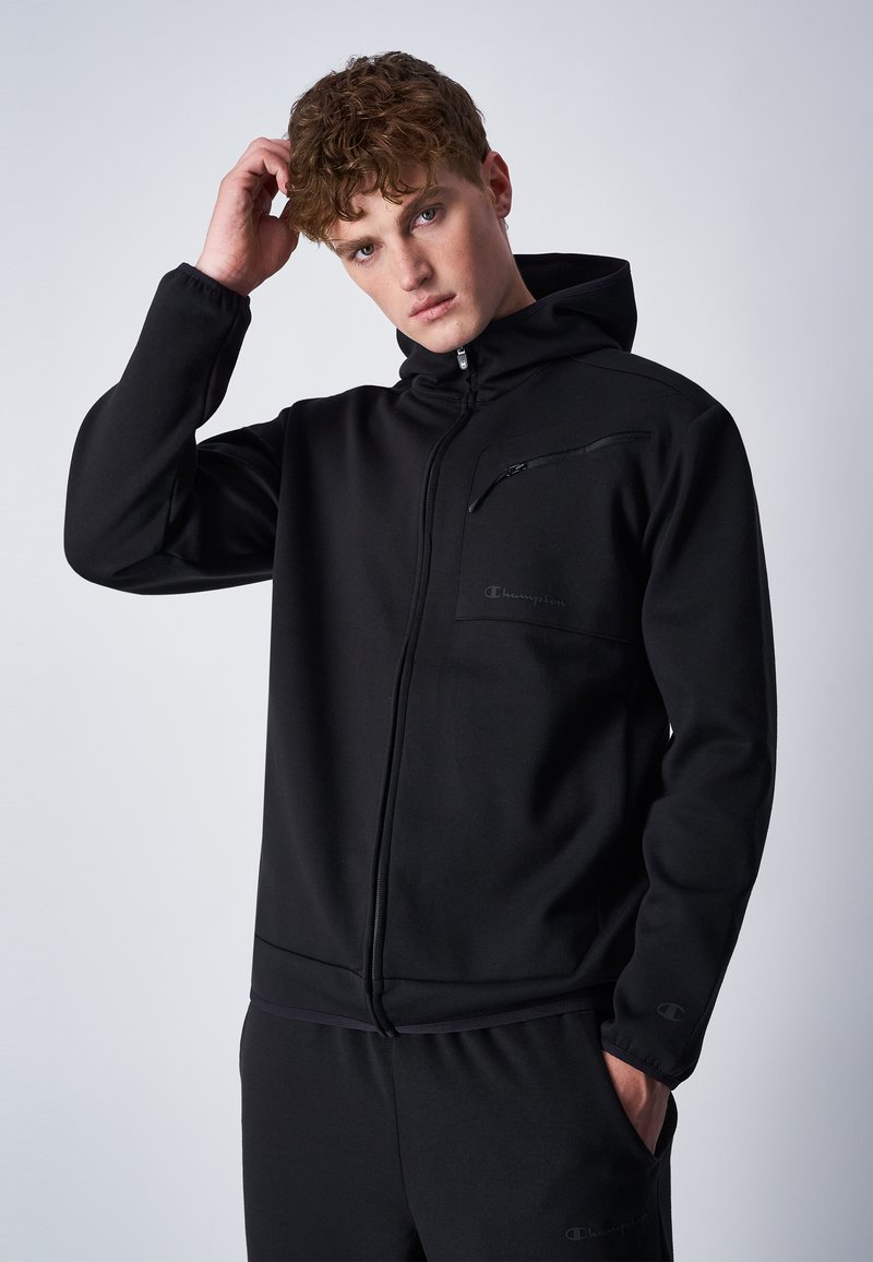 Champion TECH HOODED FULL ZIP AMERICAN - Sweatjacke - black/schwarz ...