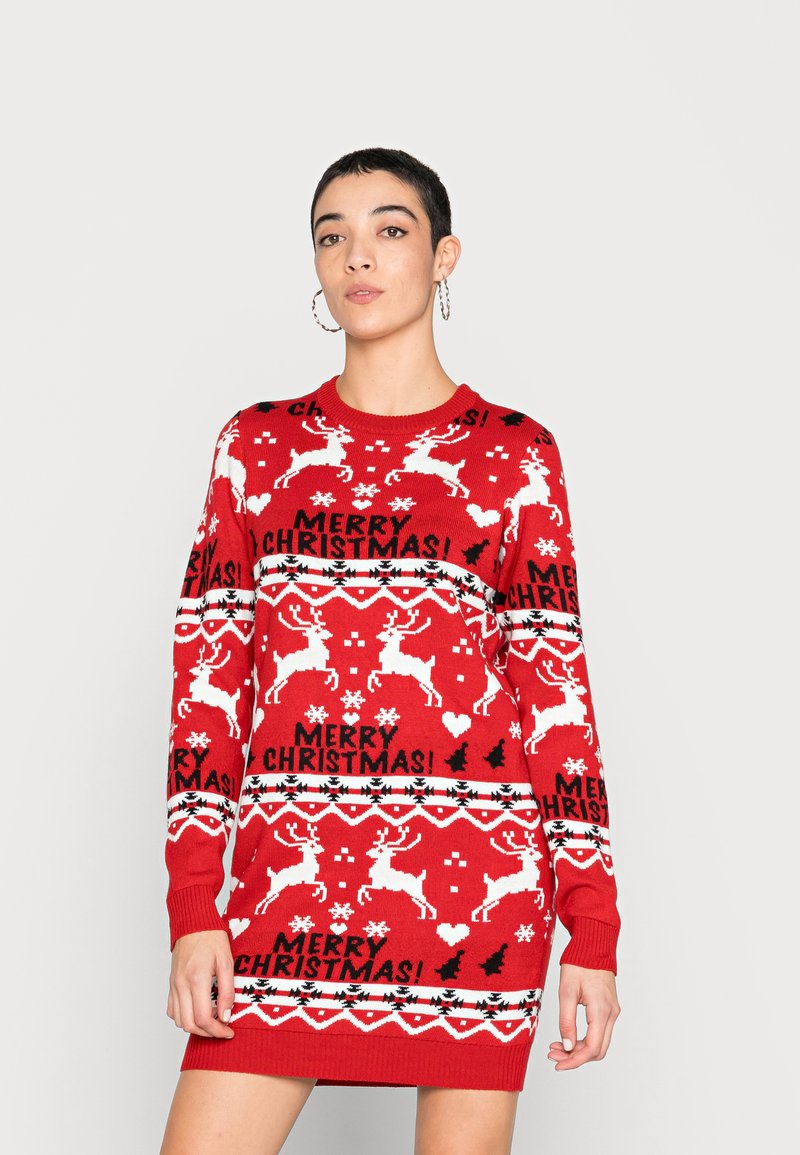 VILA VIANNA REINDEER CHRISTMAS DRESS - Robe fourreau - mars red/rouge ...