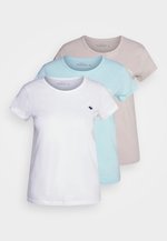 Abercrombie & Fitch CREW MULTIPACK - T-shirt basic - white/crystal blue/chateau gray/wit ...