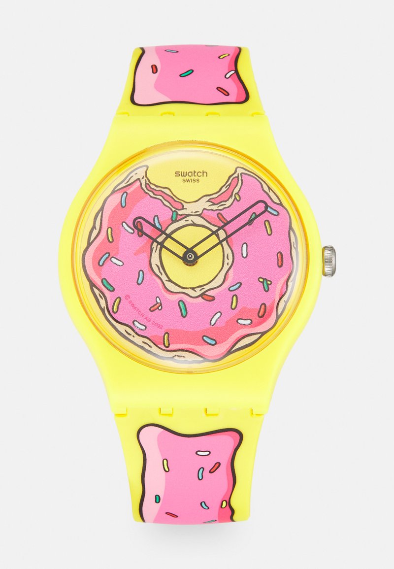 Swatch THE SIMPSONS SECONDS OF SWEETNESS UNISEX - Watch - pink/yellow ...