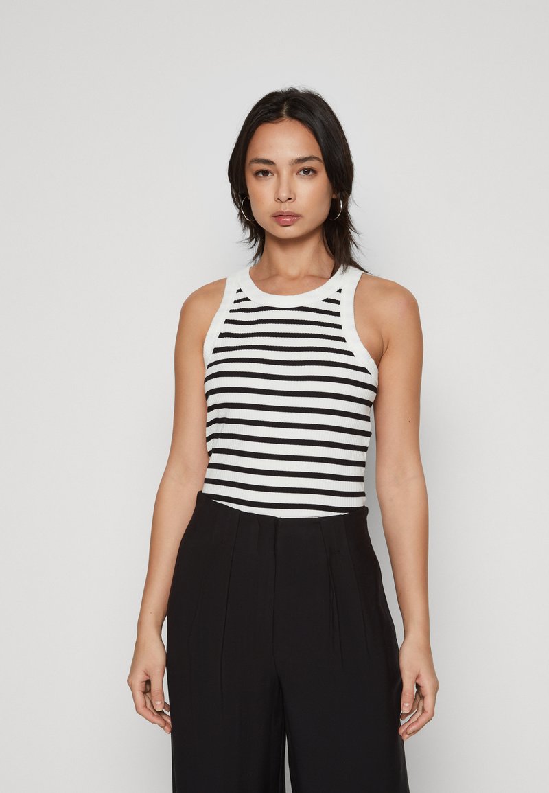 GAP Petite HIGH NECK TANK - Top - white/black/schwarz - Zalando.ch