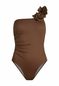 Mint Velvet CONTROL CORSAGE ONE SHOULDER - Badeanzug - chocolate brown ...