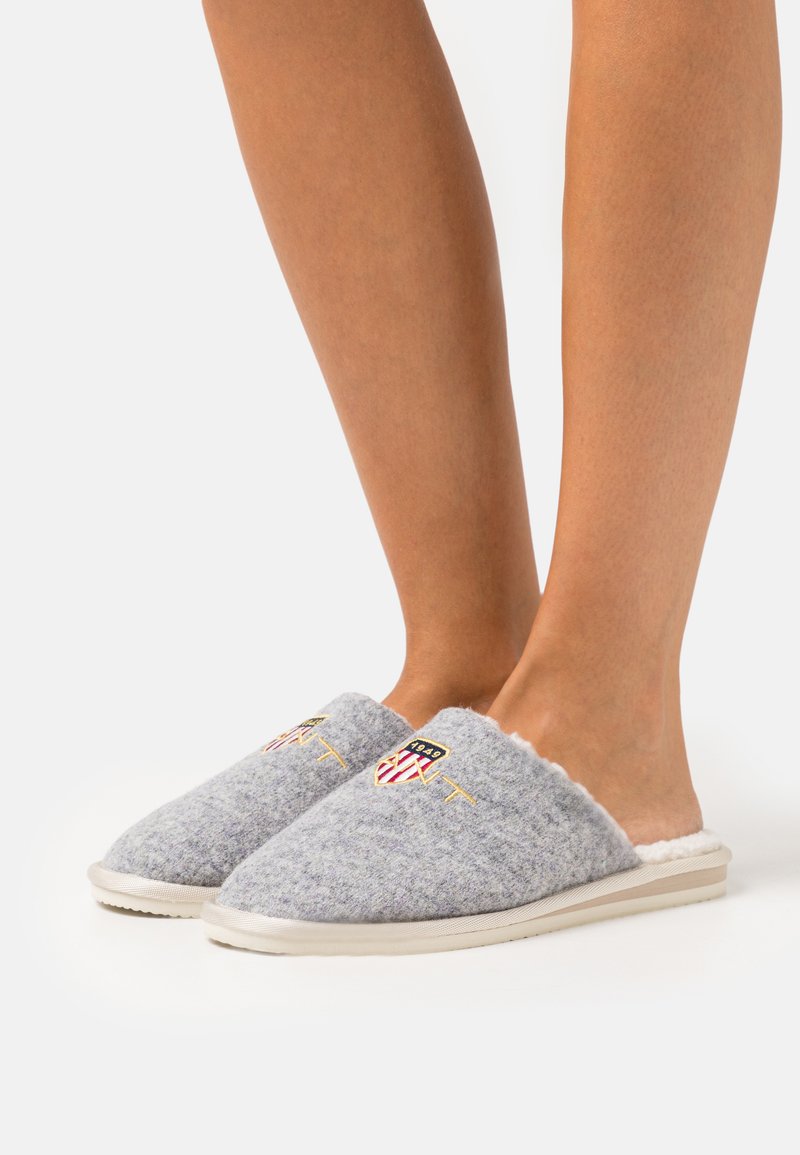 GANT HOMESY - Tofflor & inneskor - gray melange/ljusgrå - Zalando.se