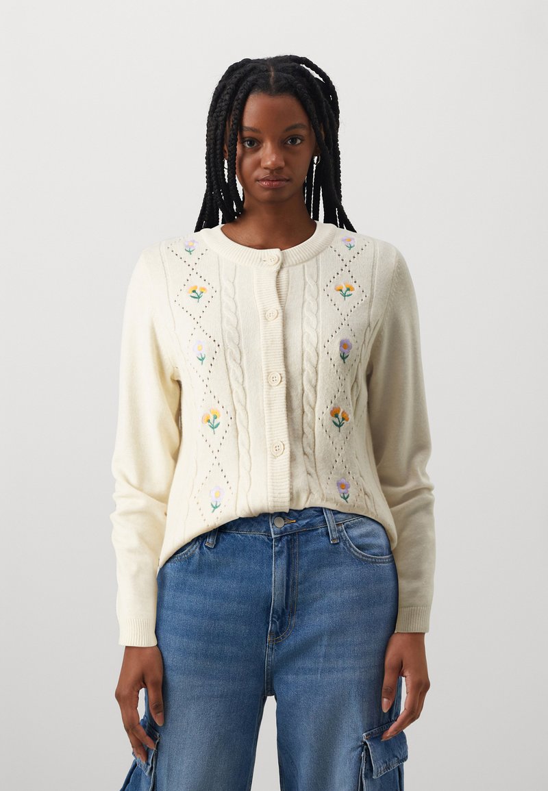 Object OBJTHESS CABLE CARDGIAN - Kofta - sandshell/sand - Zalando.se