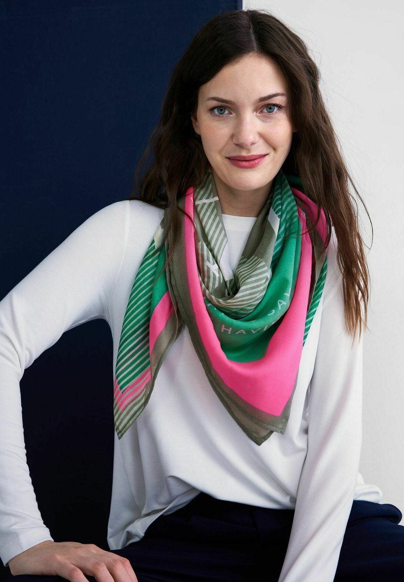 Street One ARTWORK PRINT - Tuch - grün/dunkelgrün-meliert - Zalando.de