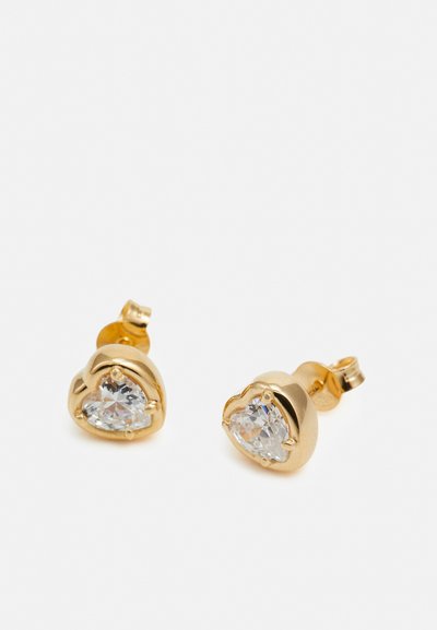 Hatton Labs HEART STUD EARRINGS UNISEX - Ohrringe - gold-coloured/white ...
